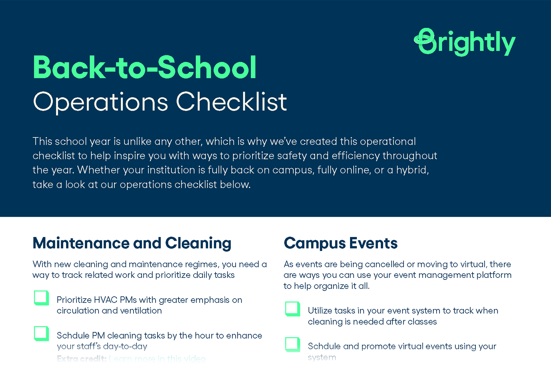 Back-to-School Operations Checklist | Brightly